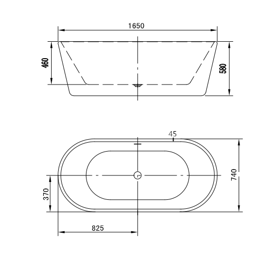 Betty 1650 x 740mm Freestanding Bath White/Painted – Classical Baths