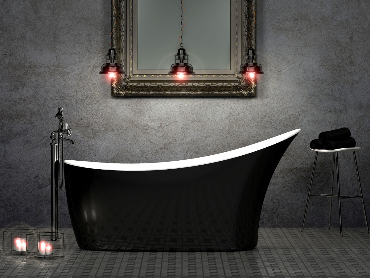 Charlotte Edwards Portobello Slipper Bath 1720mm with Gloss Black ...