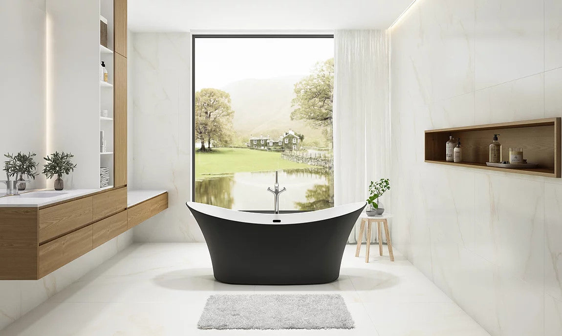 Charlotte Edwards Harrow 1700mm Bath with Matt Black Exterior ...